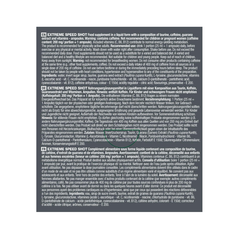 Extreme speed shot (9X25ml) - tiradores - Olimp Sport Nutrition