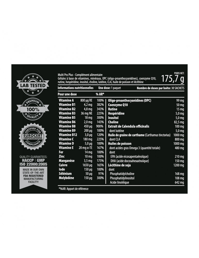 Multi Pro Plus complexe vitamines et minéraux Scitec 30 doses 209g