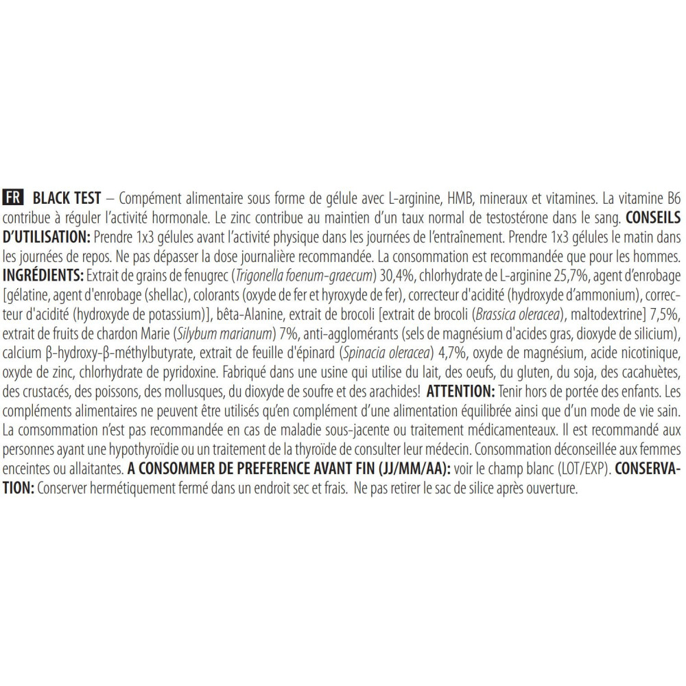 Black test (90 caps) - Biotech USA