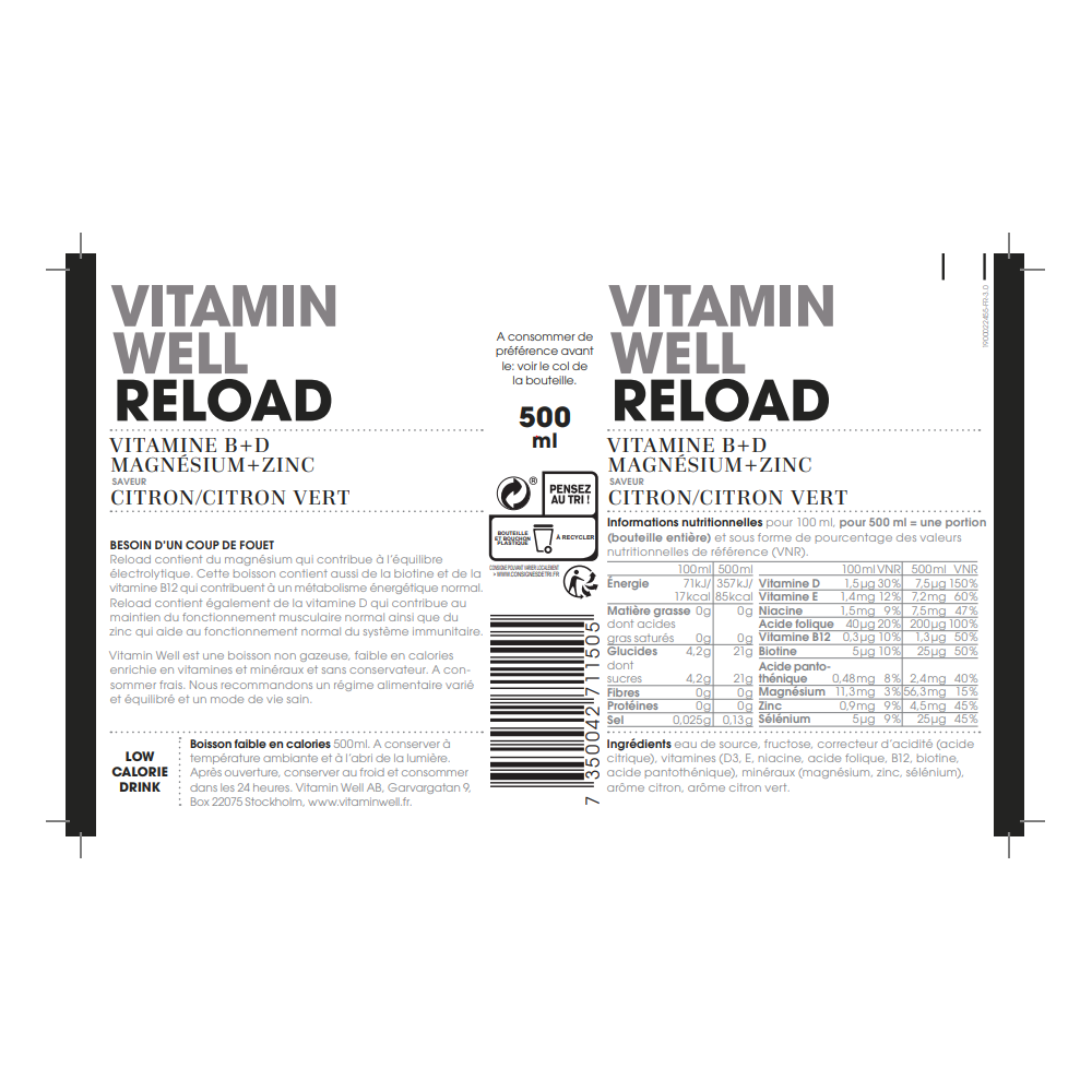 Vitamin Well RELOAD 500ml Vitamingetränke