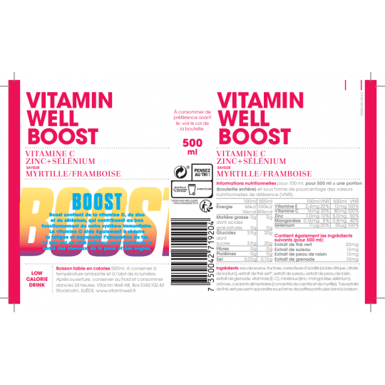 Pack de vitamin well boost (12X500ml) - Vitamin Well