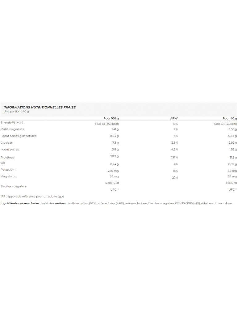 Native micellar casein isolate 92% (1kg) - Caséines - Nutrimuscle