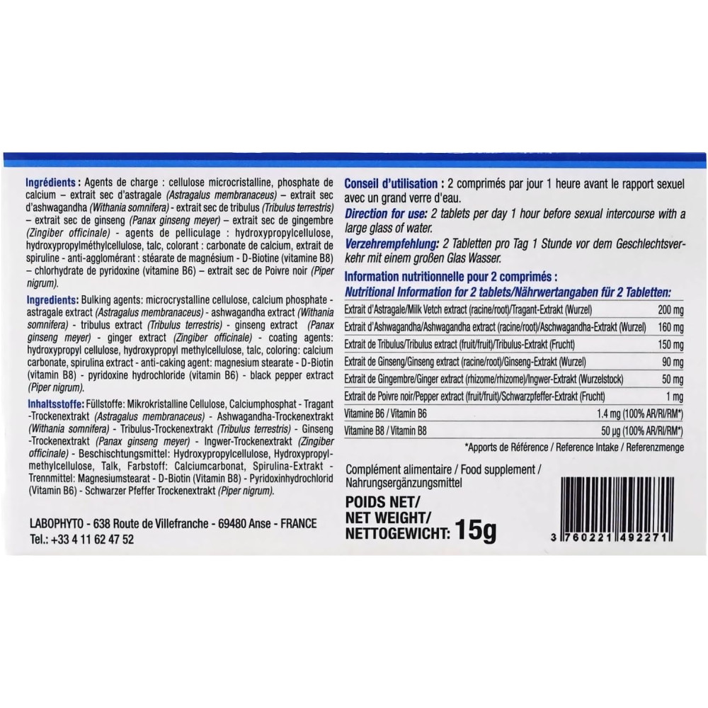 ErecTab Complément alimentaire performance sexuelle 20 comprimés