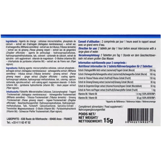 ErecTab Complément alimentaire performance sexuelle 20 comprimés