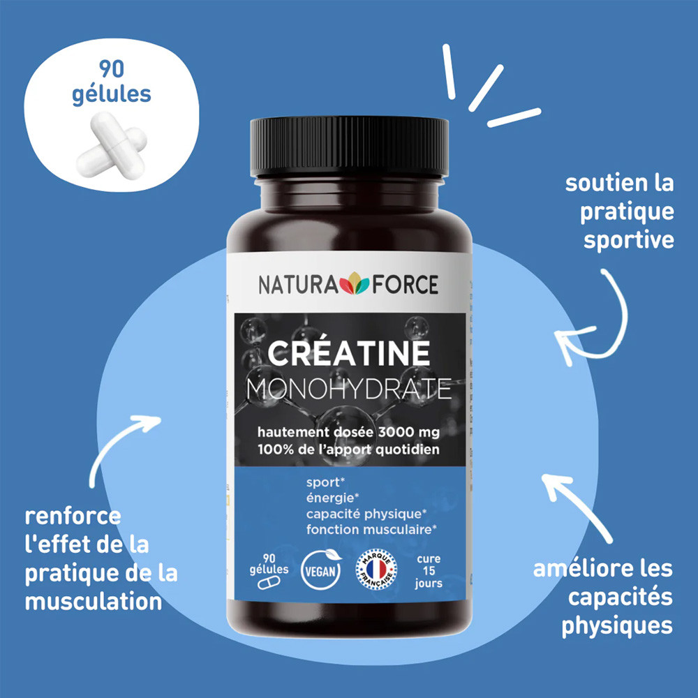 Creatina Monohidrato (90 cápsulas) - Creatinas - Natura Force